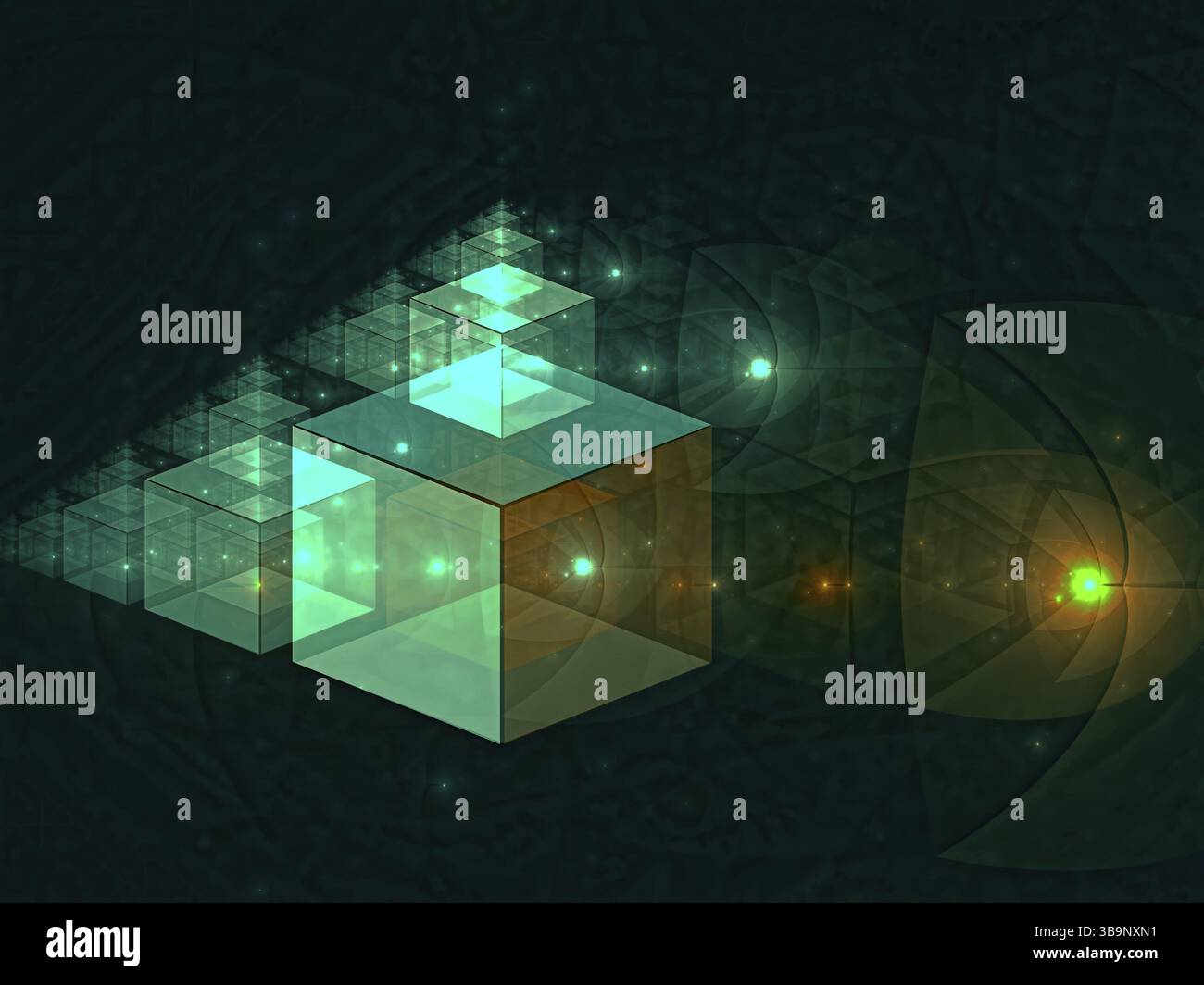 Abstract tech background - computer-generated image. Fractal geometry ...