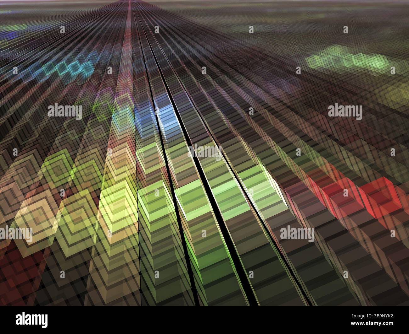 Colored cubes background - abstract computer-generated image. Digital ...