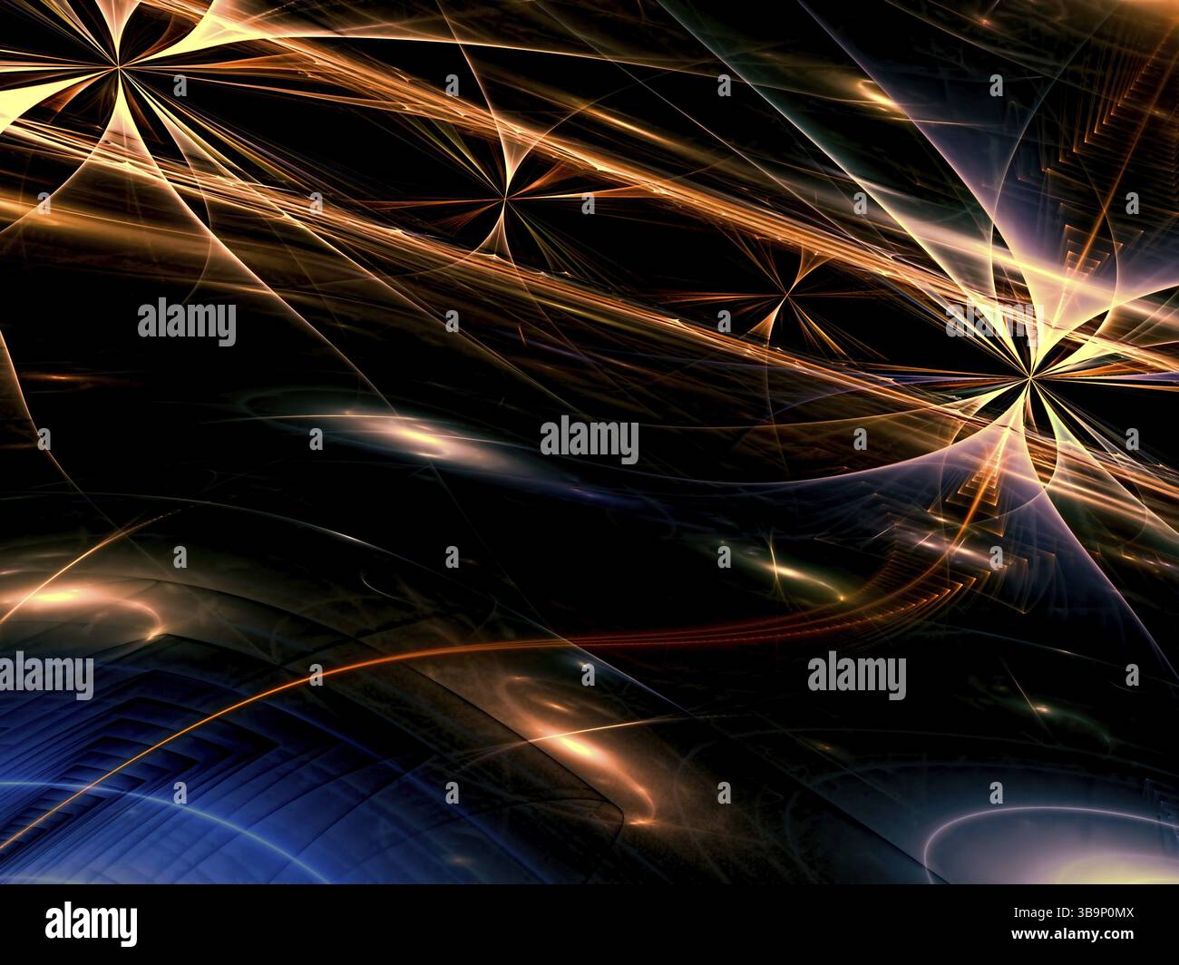 Abstract dark glossy background - computer-generated image. Fractal art ...