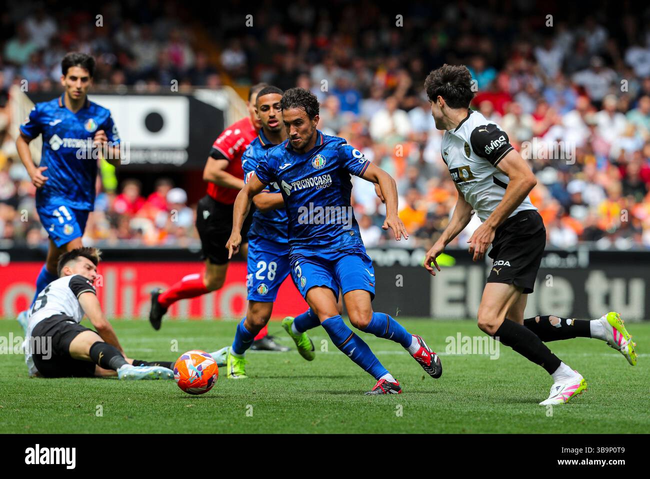 Luis Milla of Getafe in action during the Spanish league, La Liga EA ...