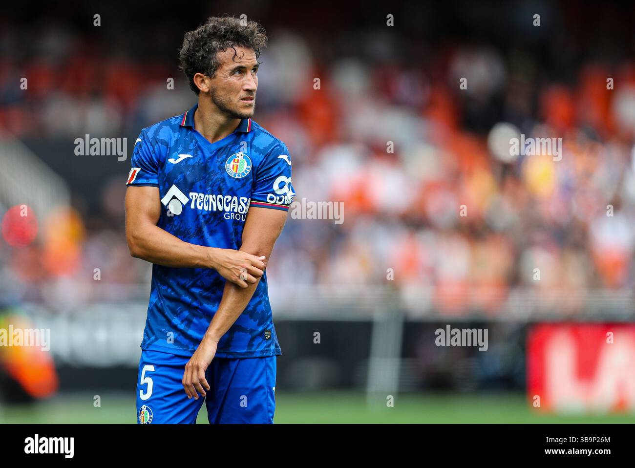 Luis Milla of Getafe gestures during the Spanish league, La Liga EA ...