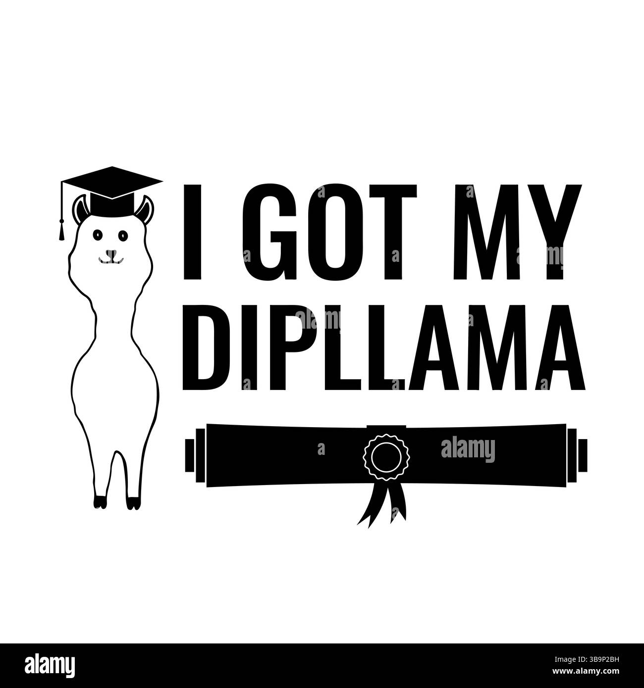I got my dipllama lettering. Funny graduation quote typography poster ...