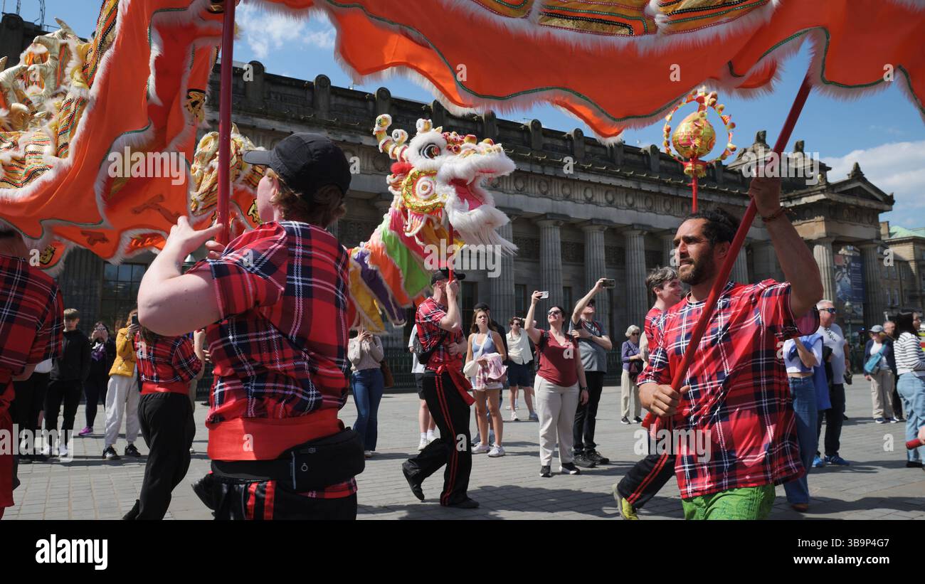 Edinburgh Scotland, UK 10 May 2025. Edinburgh inaugural Tartan Parade ...