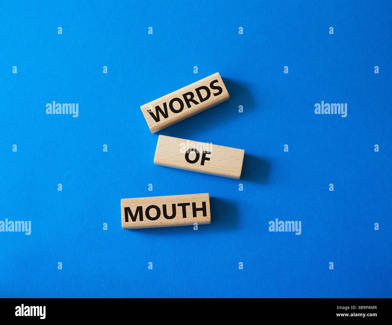 Words of mouth symbol. Concept word Words of mouth on wooden blocks ...