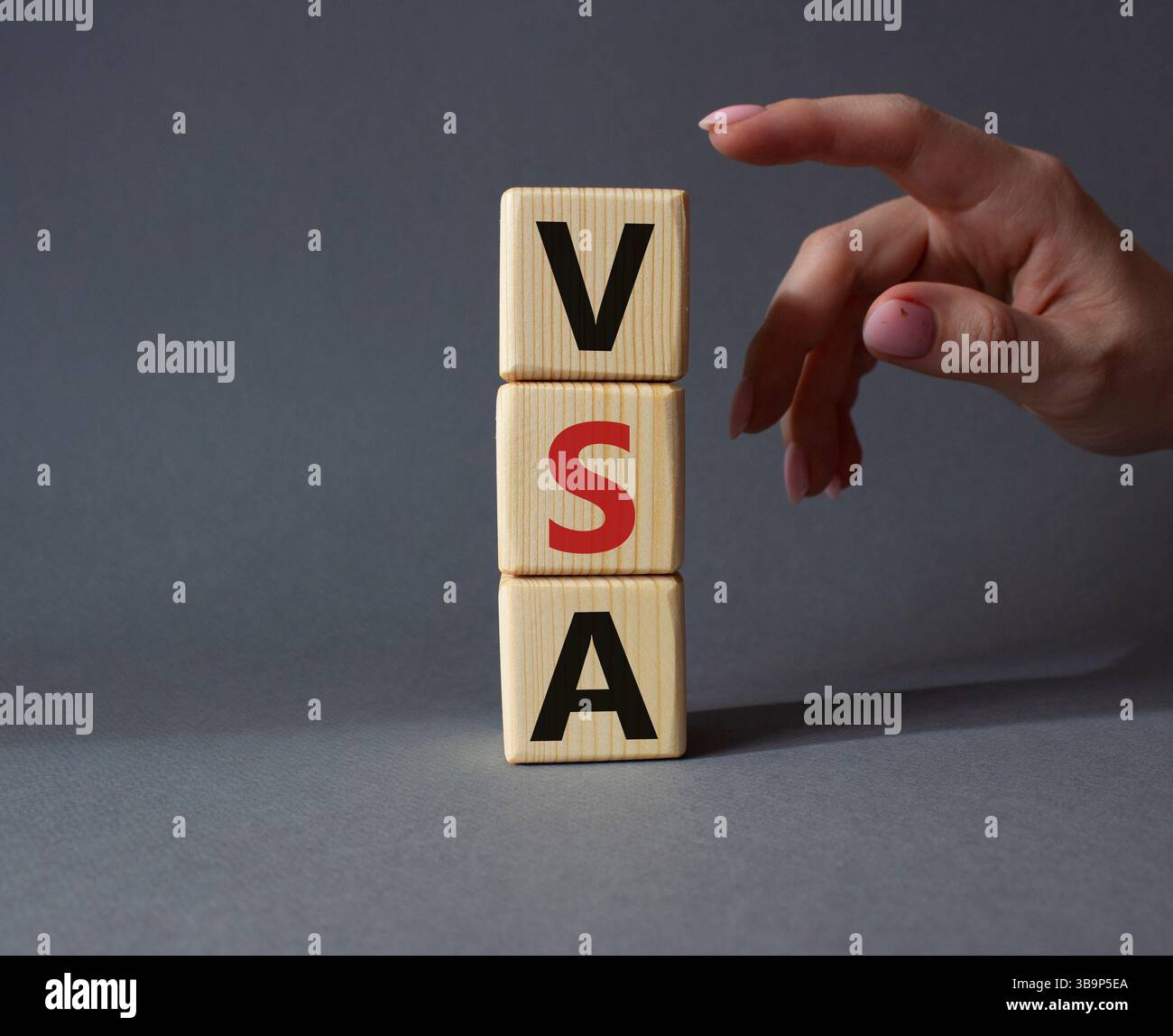 VSA - Volume Spread Analysis symbol. Wooden cubes with word VSA ...