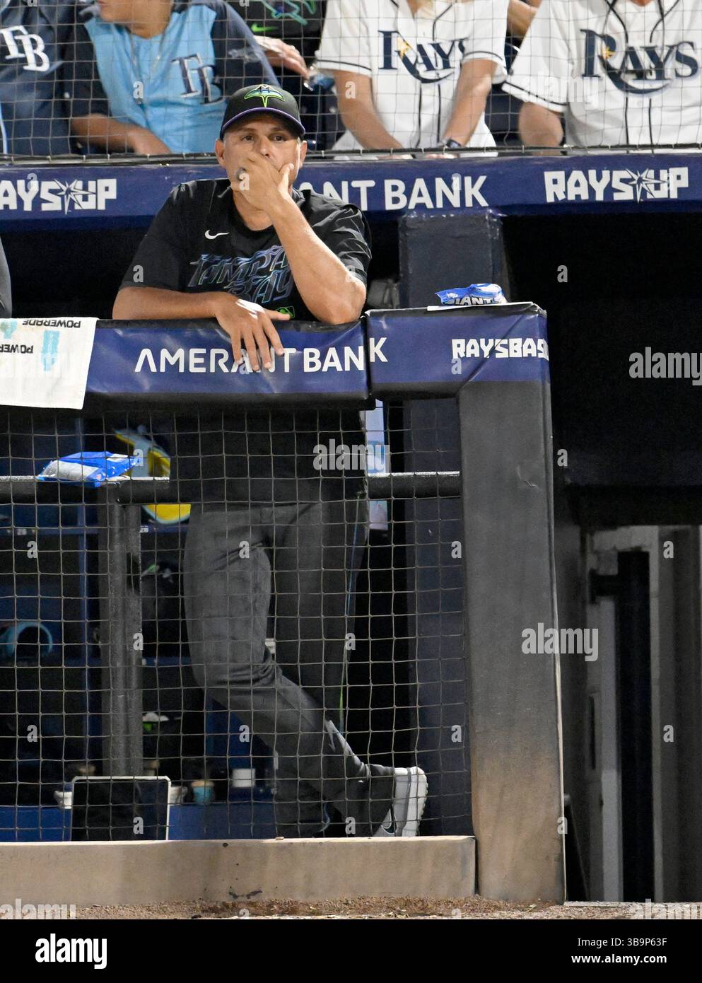 Tampa Bay Rays manager Kevin Cash watches from the dugout during a ...