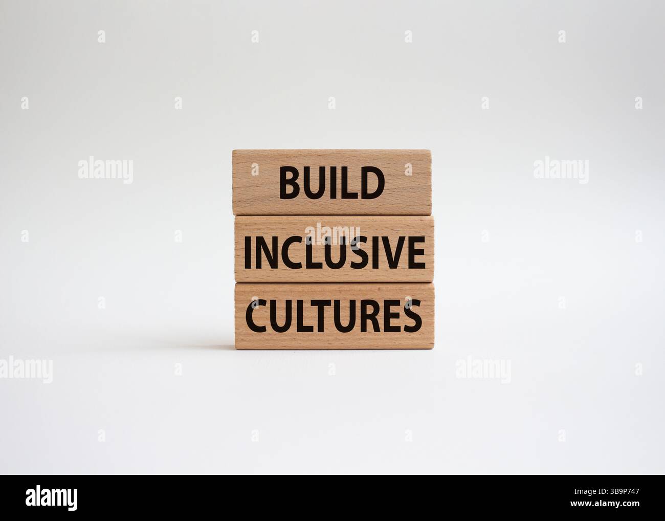 Build Inclusive Cultures symbol. Wooden blocks with words Build ...