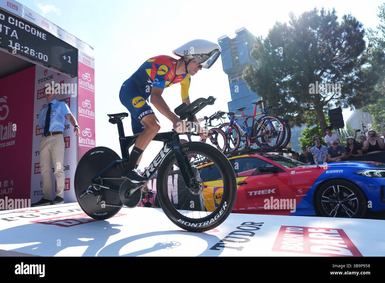Tirana, Albania. 10th May, 2025. Ciccone Giulio of Lidl-Trek during the ...