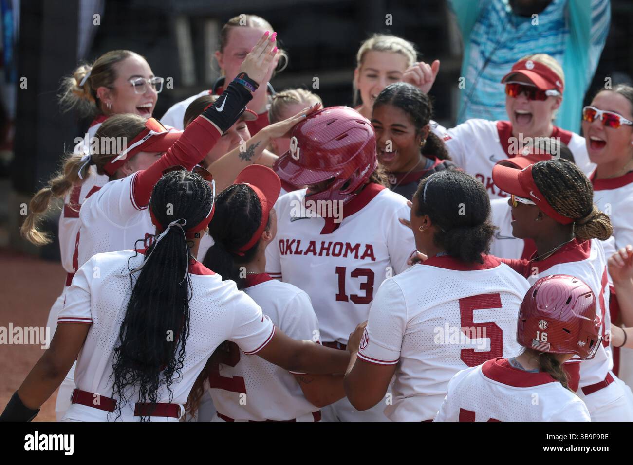 ATHENS, GA - MAY 09: Oklahoma catcher Isabela Emerling (13) is ...
