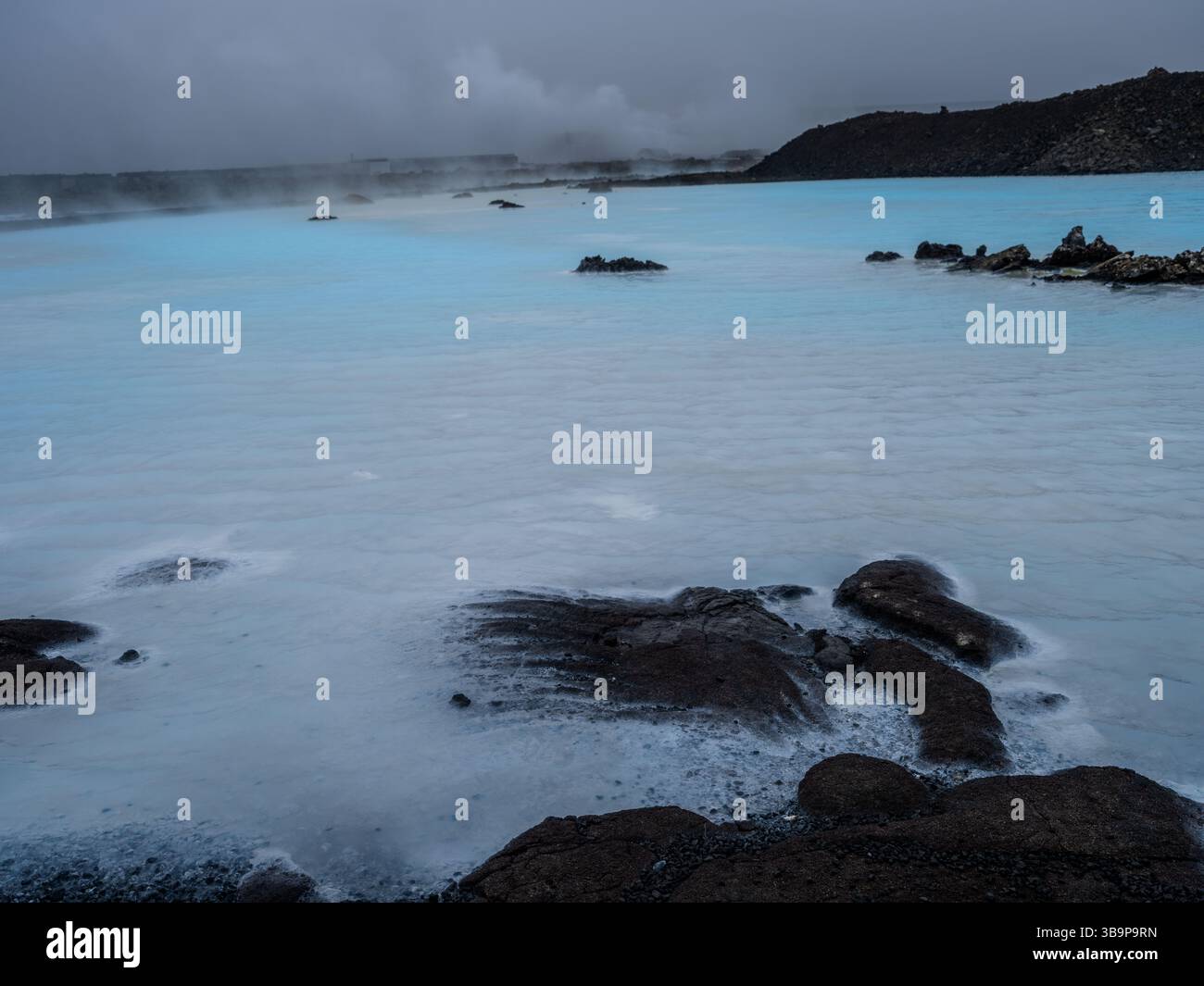 April 2025 - The real blue lagoon on a cloudy day in Iceland Stock ...