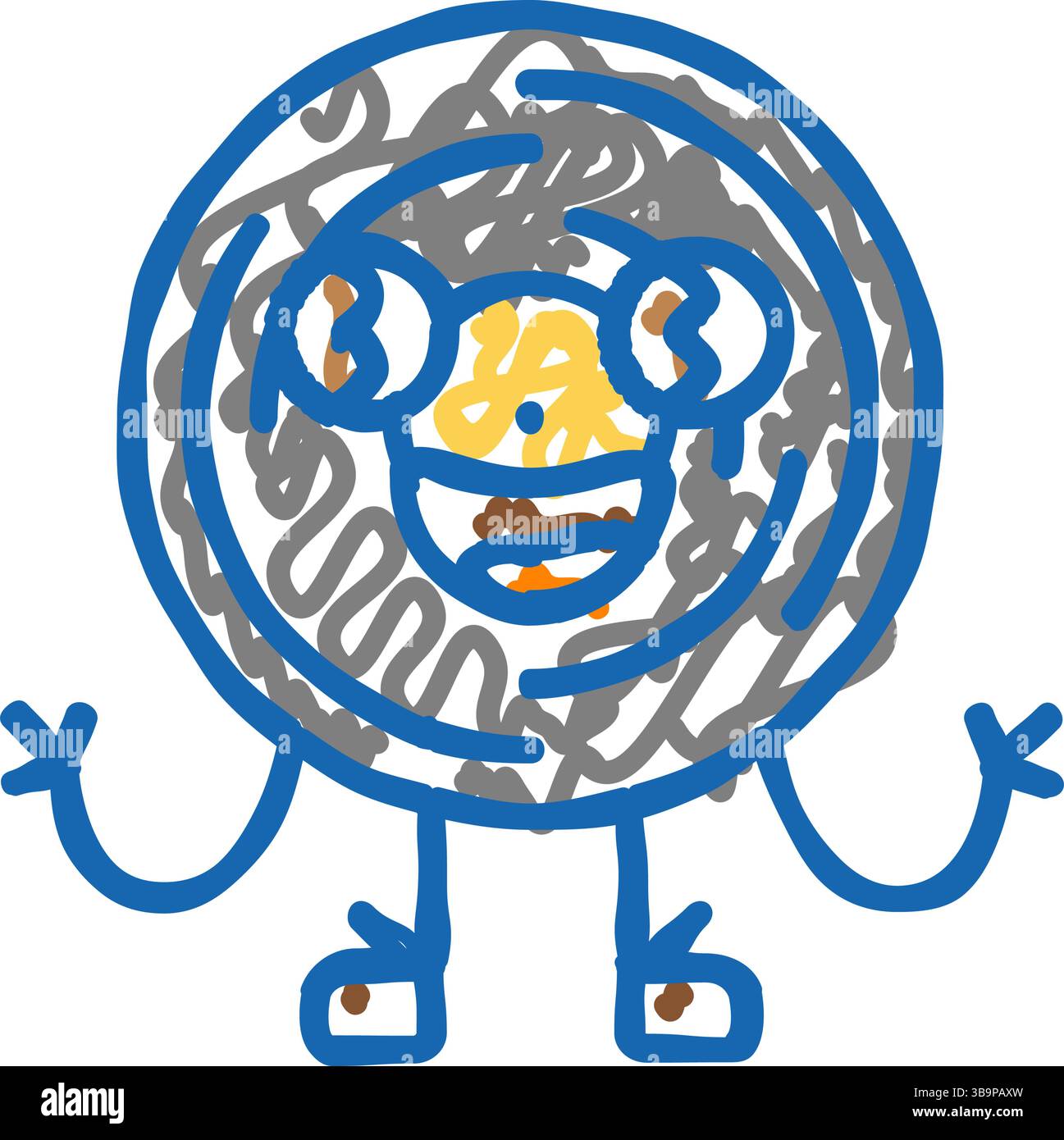 vinyl disc character retro music icon doodle illustration Stock Vector ...