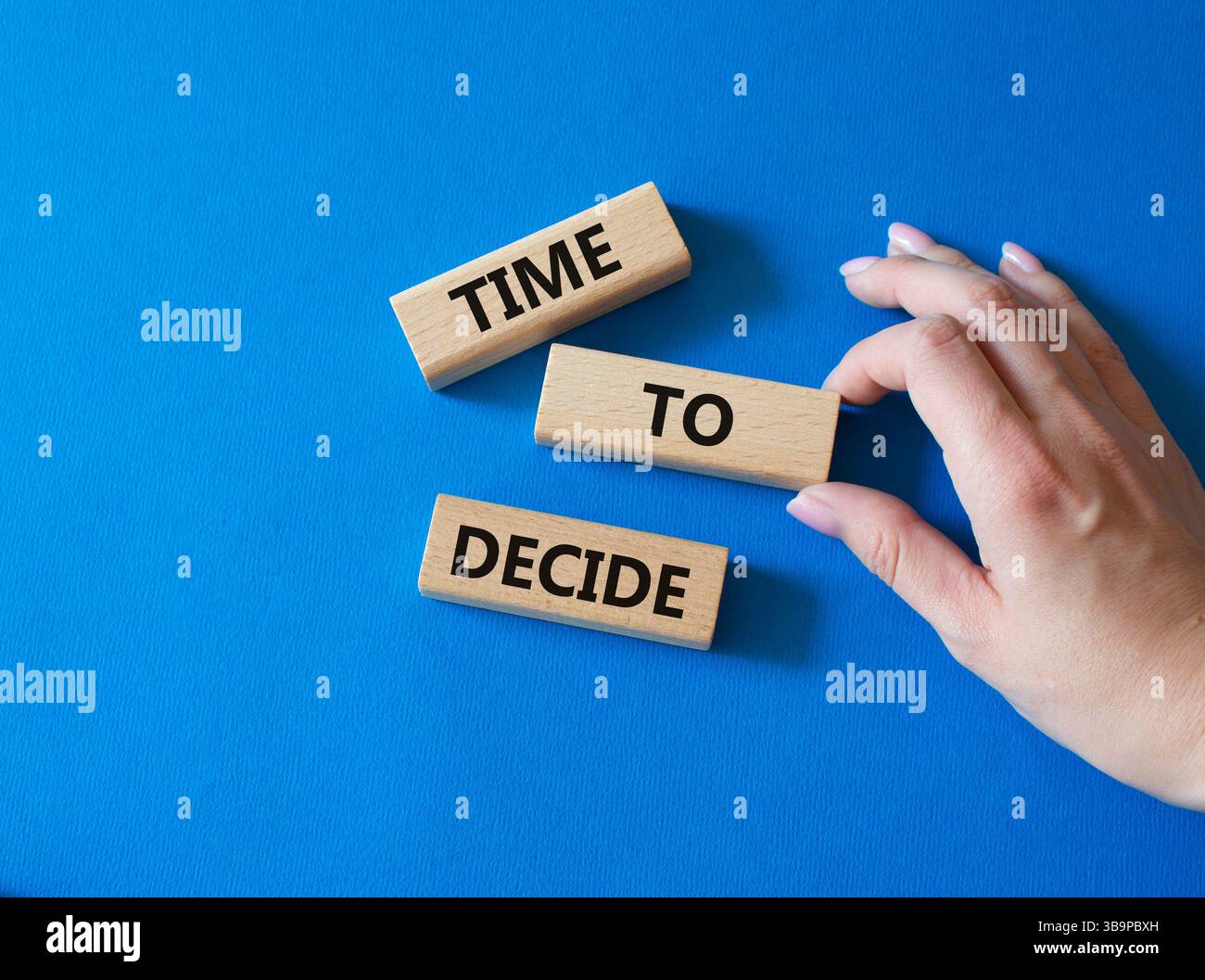 Time to decide symbol. Concept words Time to decide on wooden blocks ...