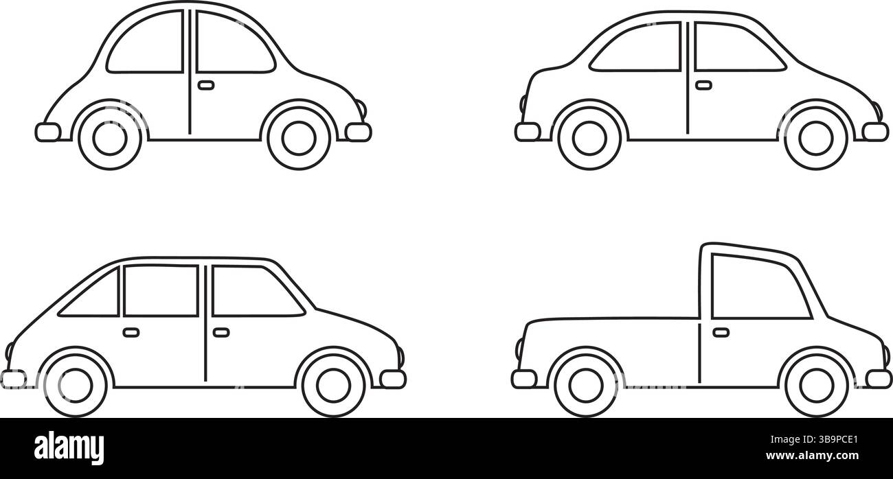 set of different cars isolated simple vector illustration Stock Vector ...