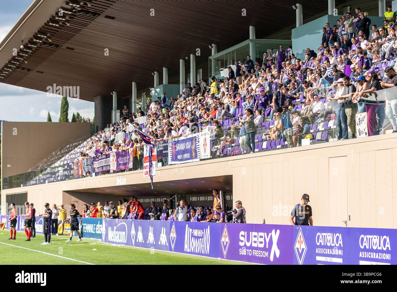 Ripoli (FI), Italy, May 10 2025. Supporters of Fiorentina at Viola Park ...