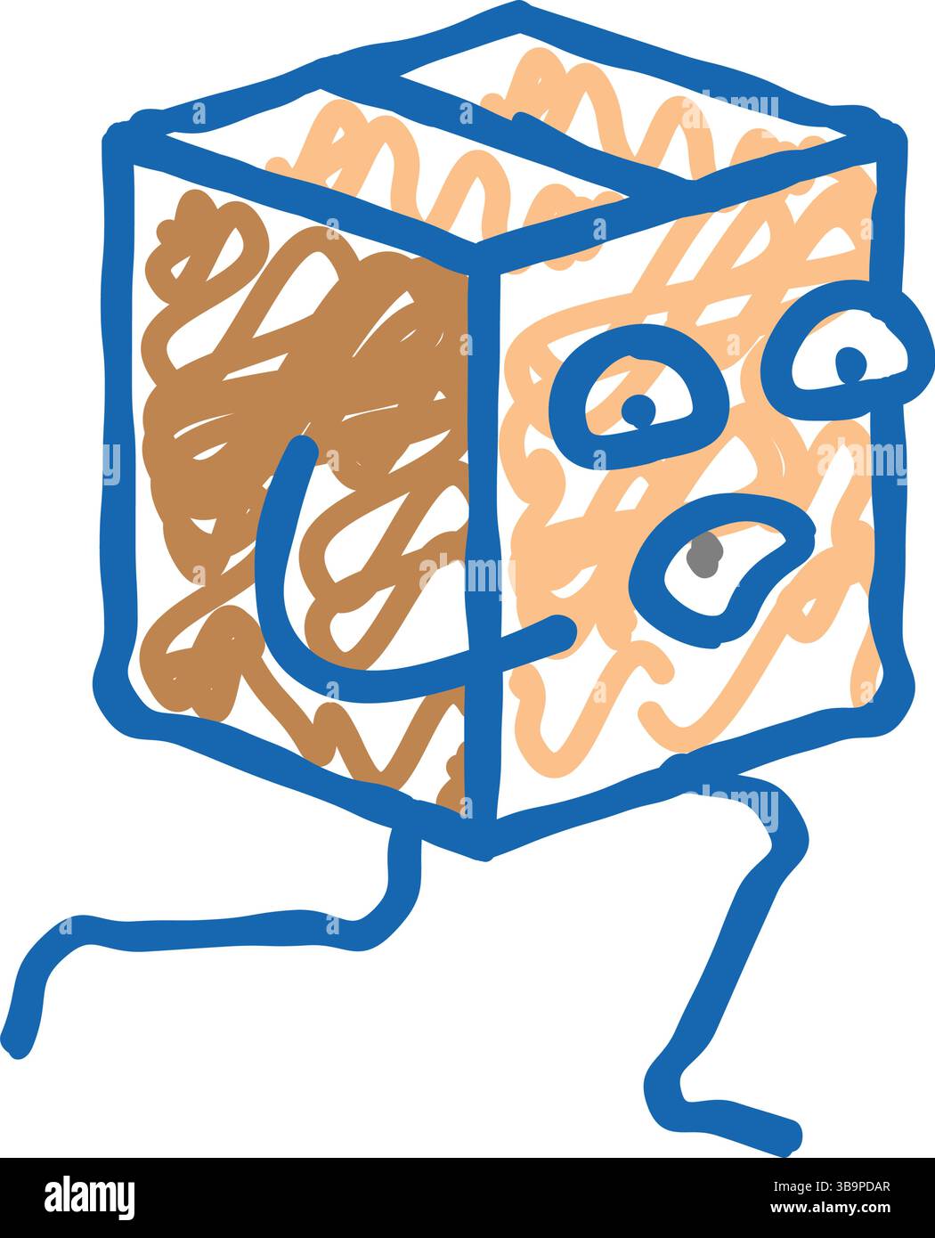 run cardboard box character icon doodle illustration Stock Vector Image ...