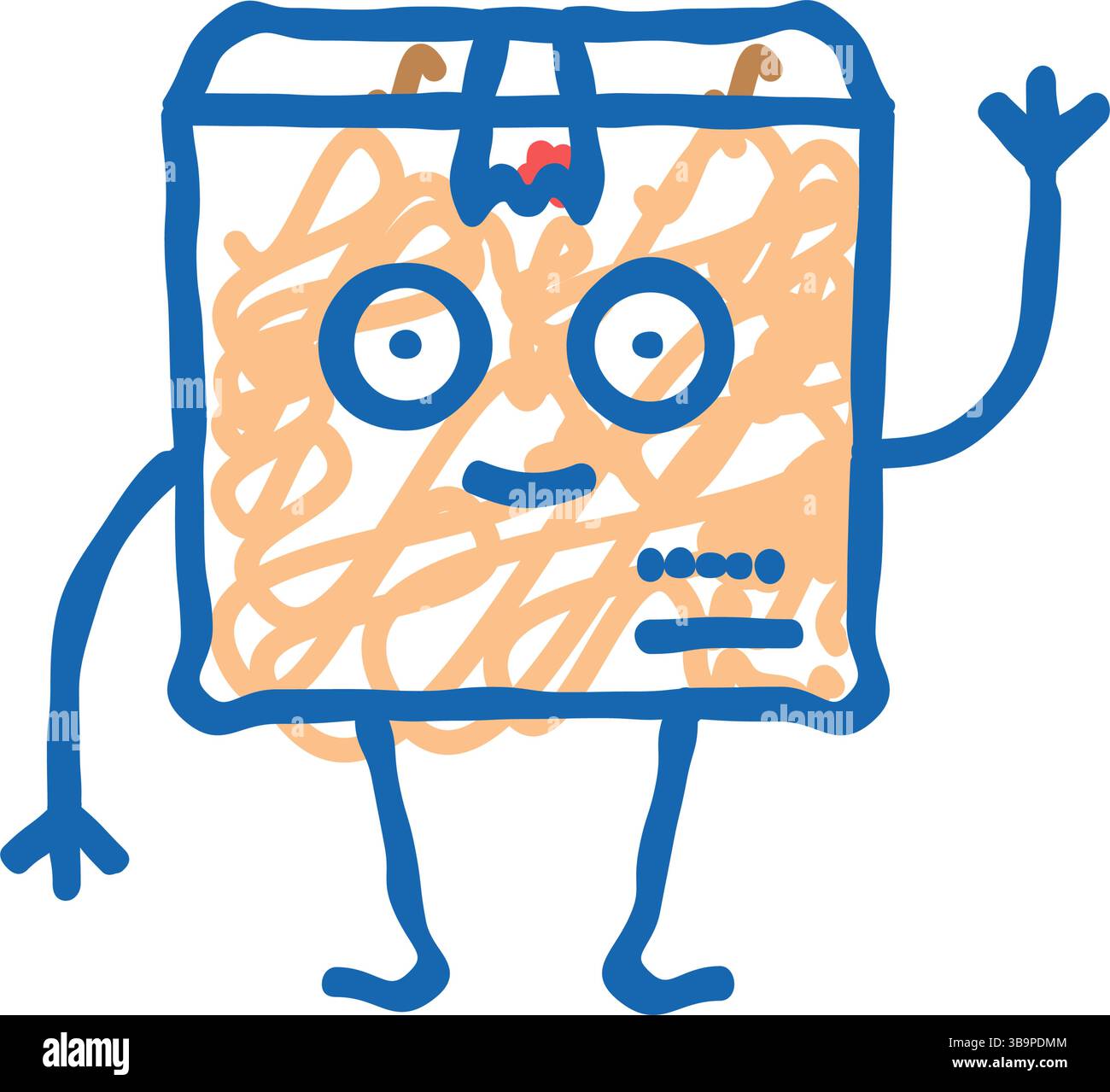 stand cardboard box character icon doodle illustration Stock Vector ...
