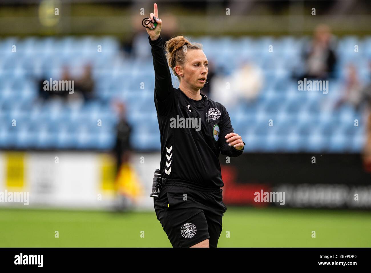 Broendby, Denmark. 10th May, 2025. Referee Zascha Sparving seen during ...