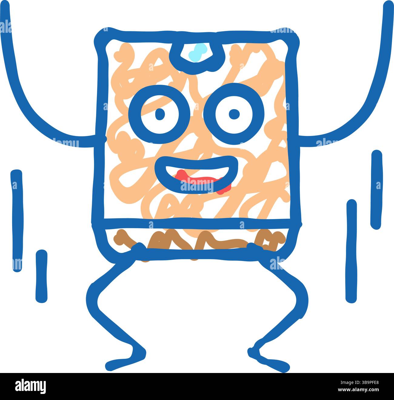 jump cardboard box character icon doodle illustration Stock Vector ...