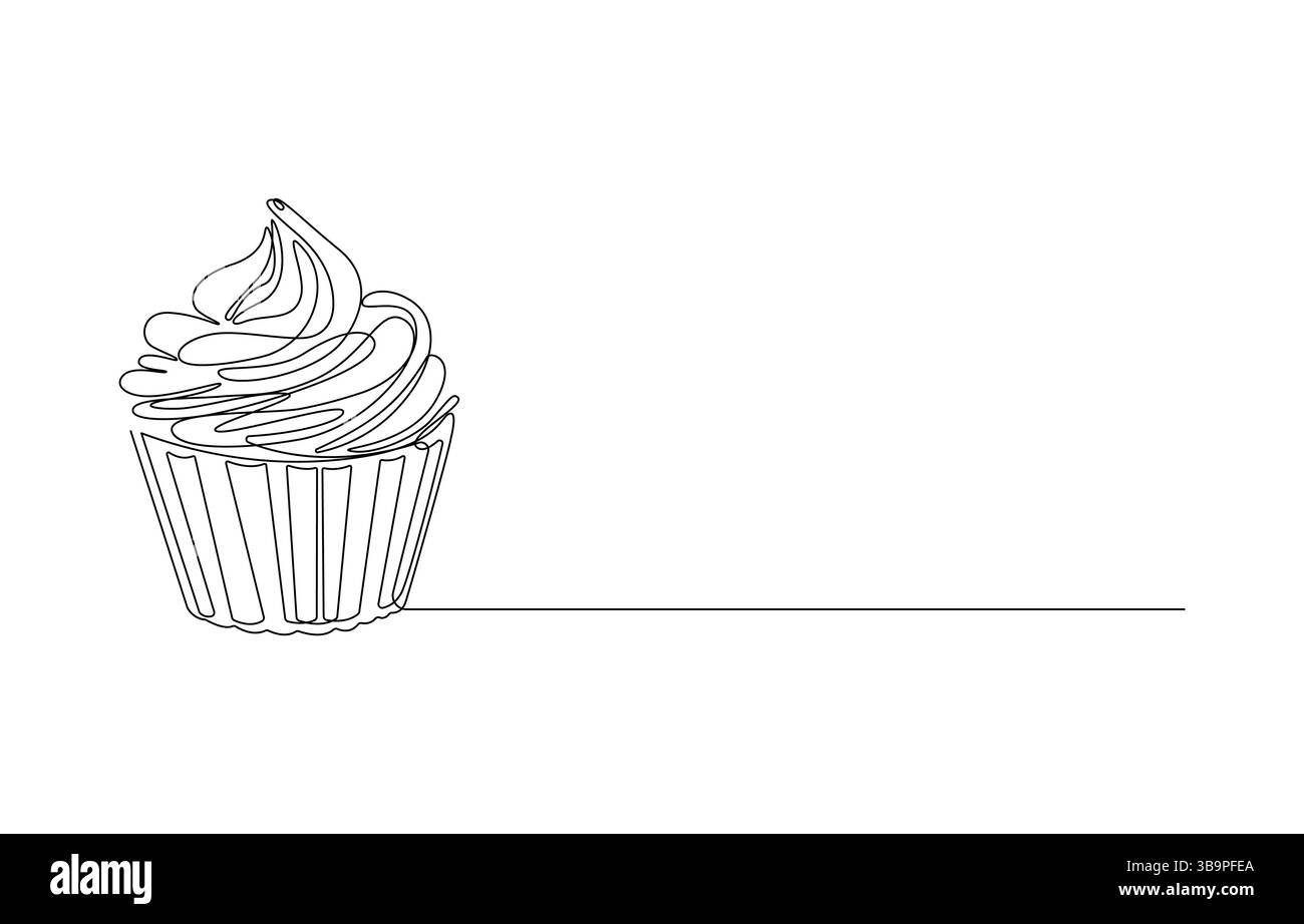 Cupcake line drawing hi-res stock photography and images - Alamy