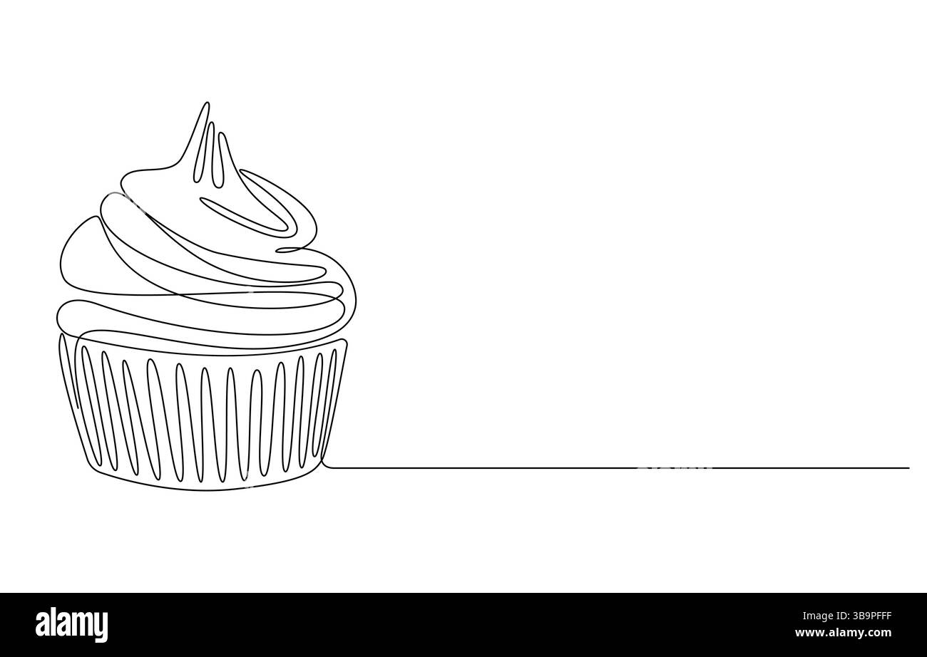 Cupcake line drawing hi-res stock photography and images - Alamy
