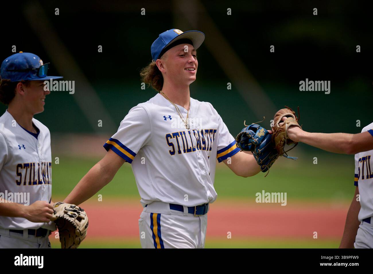 Stillwater Pioneers shortstop Ethan Holliday (7) celebrates with ...