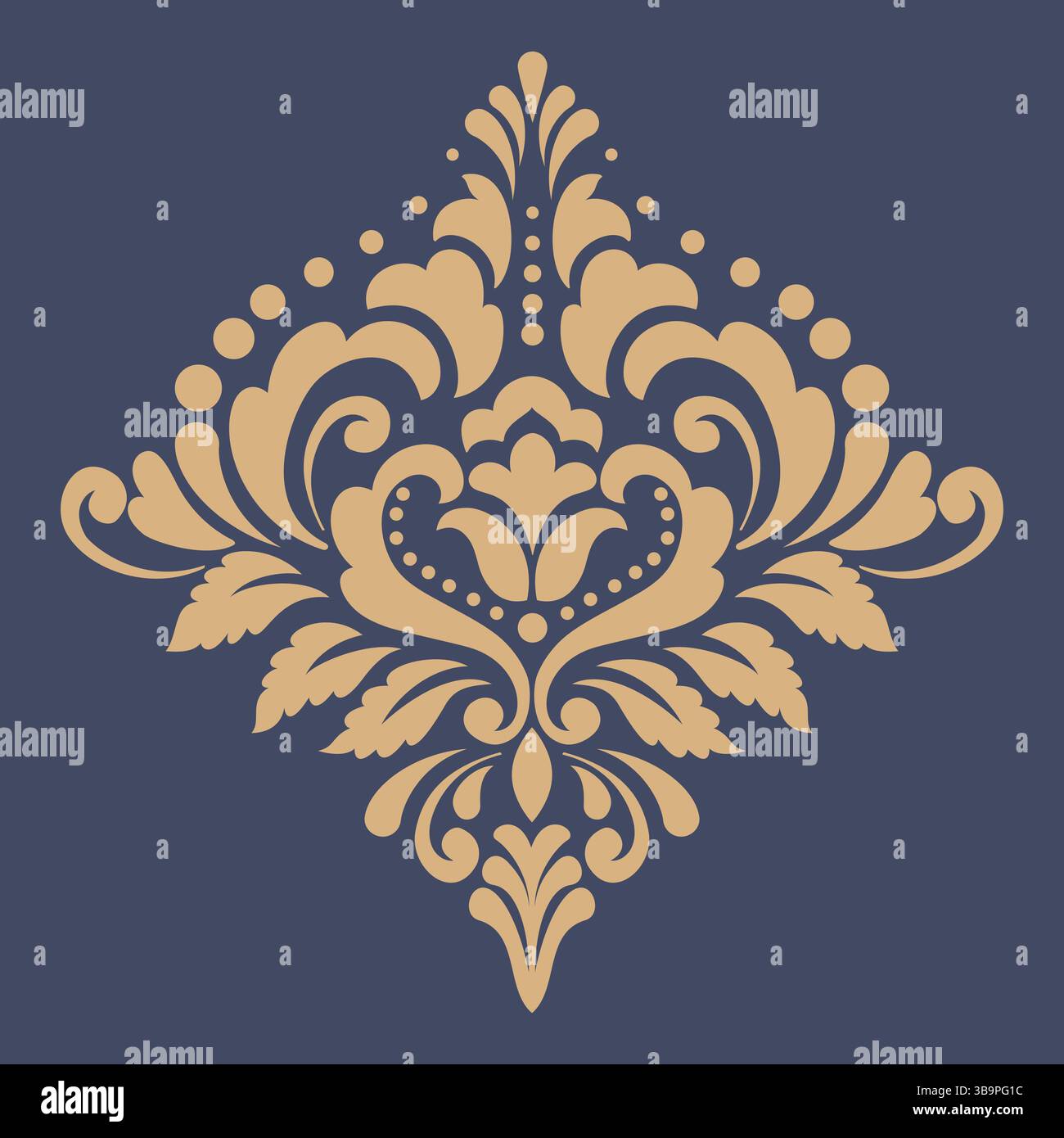 Vector damask stencil element. Floral baroque ornament pattern design ...