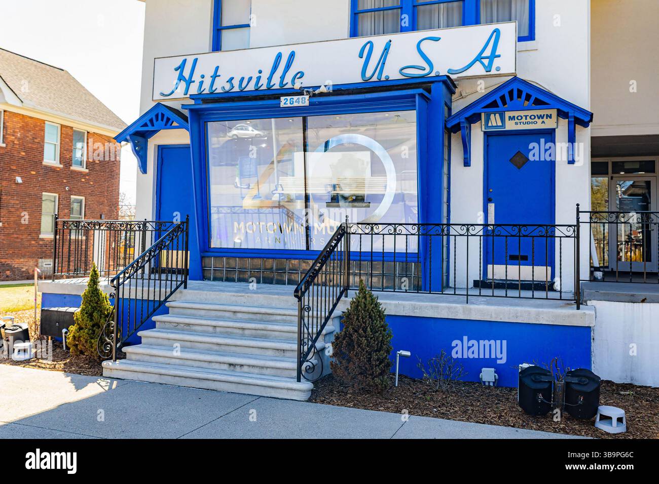 Detroit, MI, USA - 04-22-2025: Photo of the famous blue Motown Museum ...