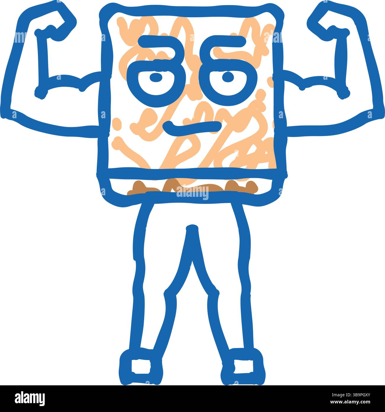 strong cardboard box character icon doodle illustration Stock Vector ...