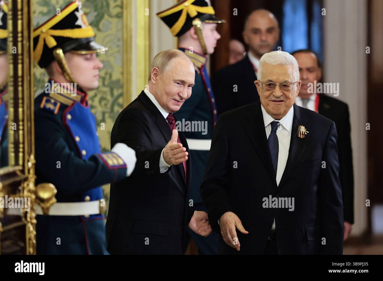 Russian President Vladimir Putin, left, and Palestinian President ...