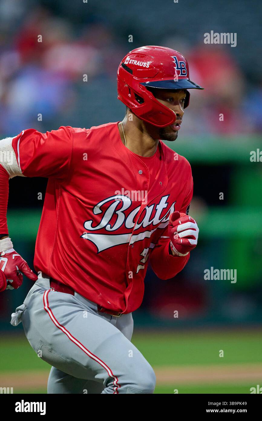 Louisville Bats Will Benson (30) runs to first base during an MiLB ...