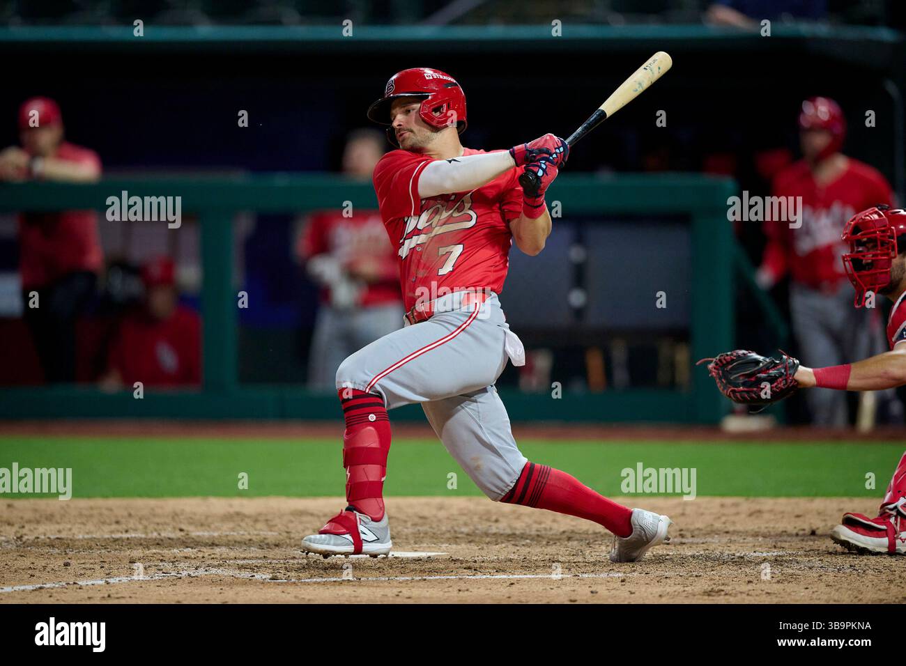 Louisville Bats Levi Jordan (7) bats during an MiLB International ...