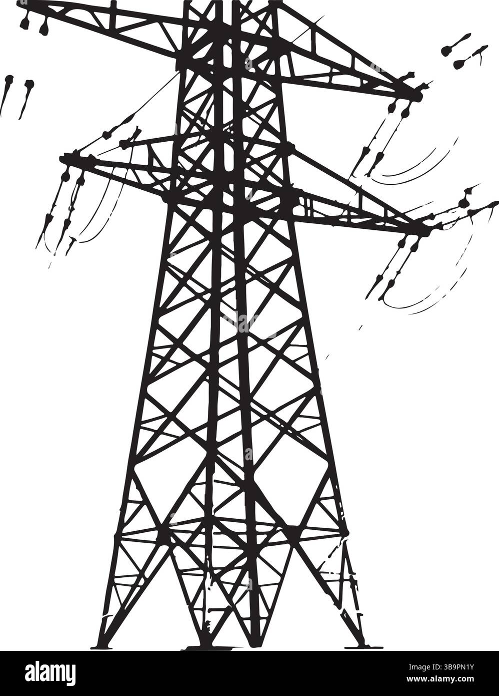 Towers support power lines Stock Vector Images - Alamy