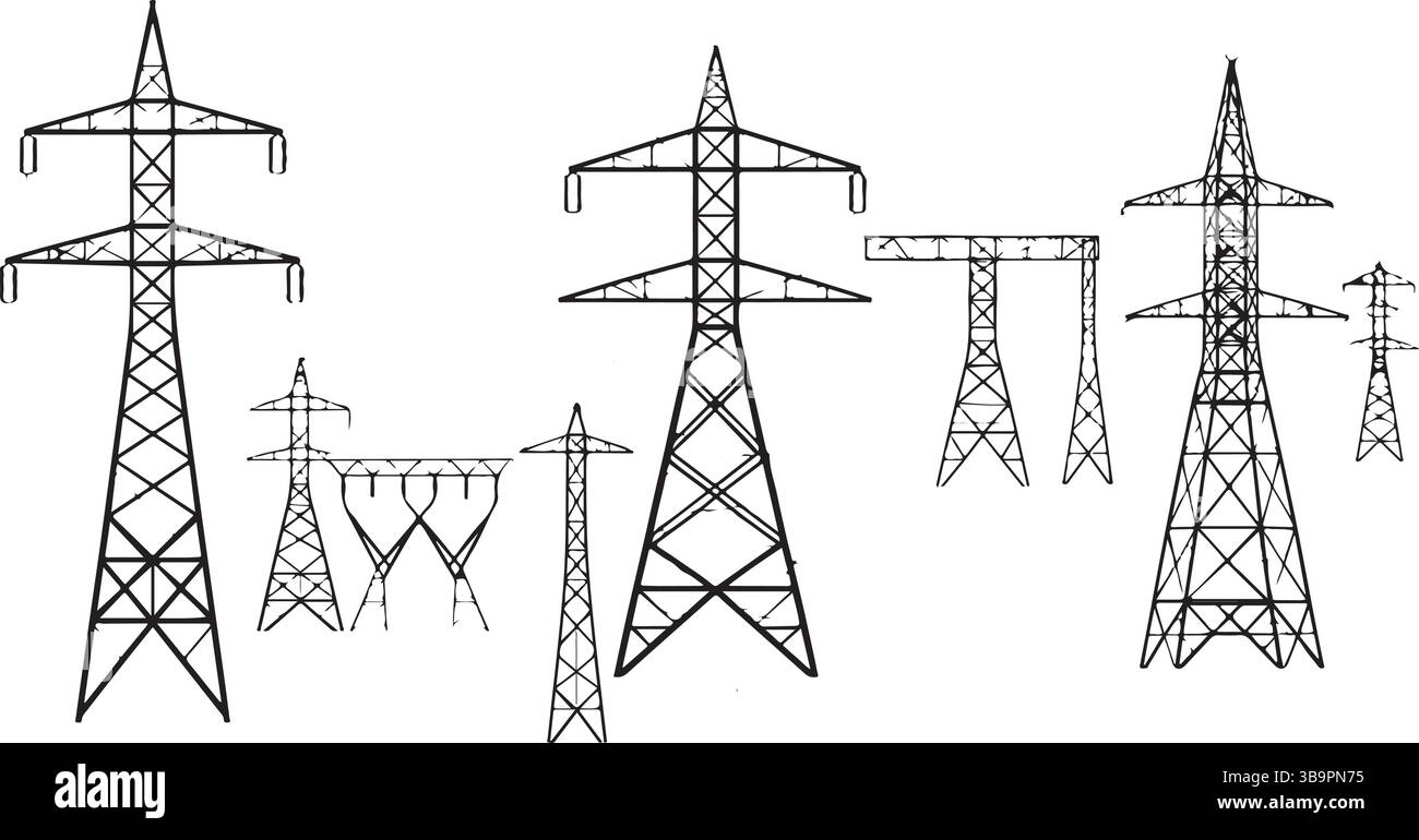 Diverse Collection of Transmission Tower Designs Electricity Pylons ...