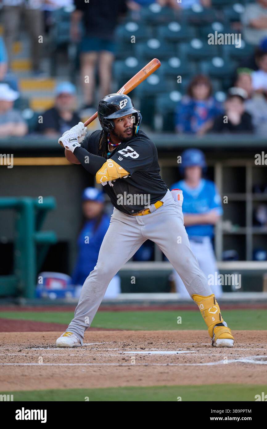 El Paso Chihuahuas Eguy Rosario (5) bats during an MiLB Pacific Coast ...