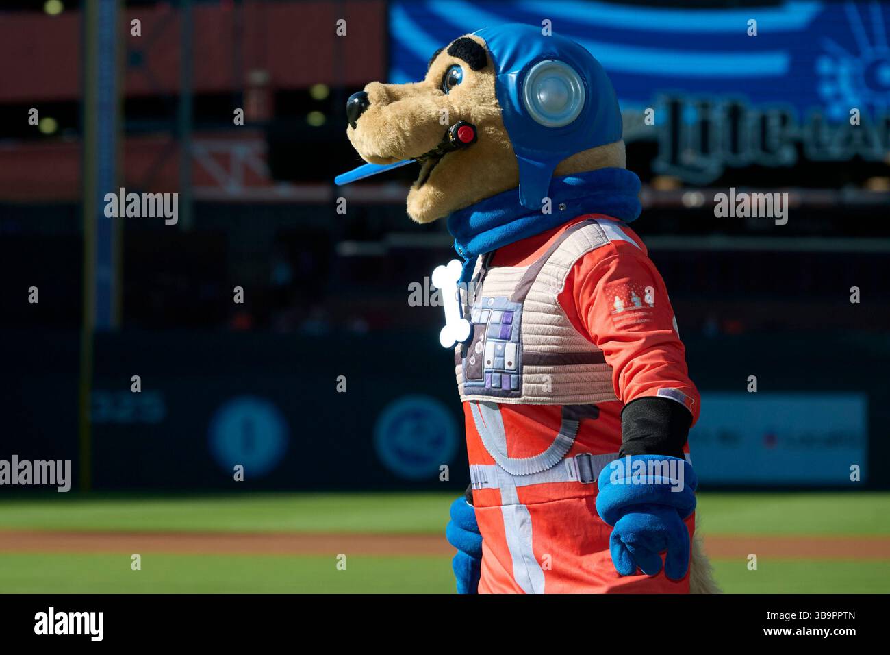 Oklahoma City Comets mascot Rover the Space Dog before an MiLB Pacific ...