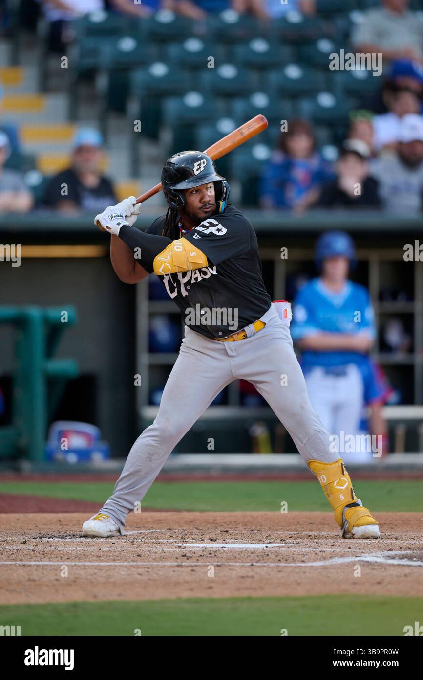 El Paso Chihuahuas Eguy Rosario (5) bats during an MiLB Pacific Coast ...