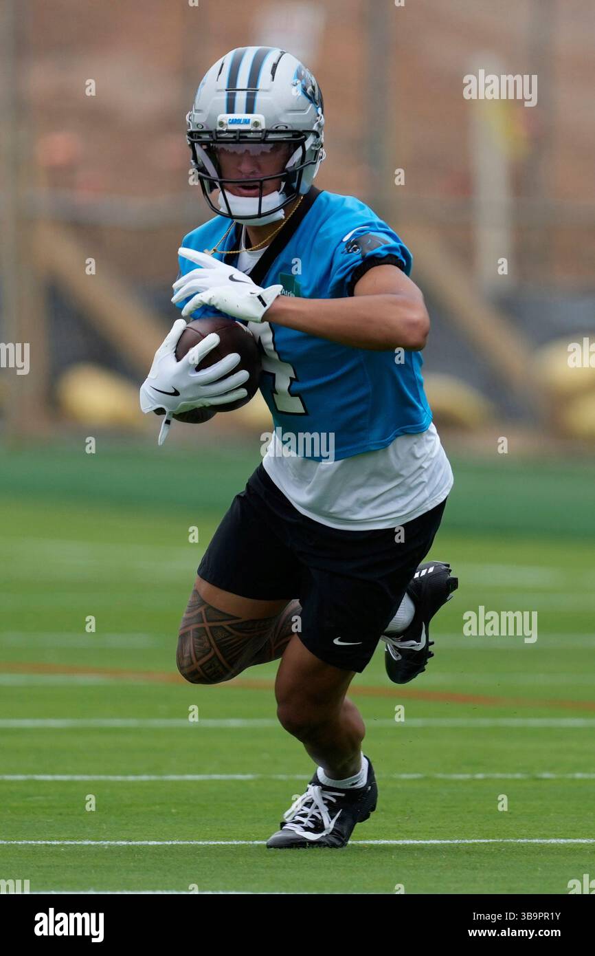 Carolina Panthers' Tetairoa McMillan participates in a rookie minicamp ...