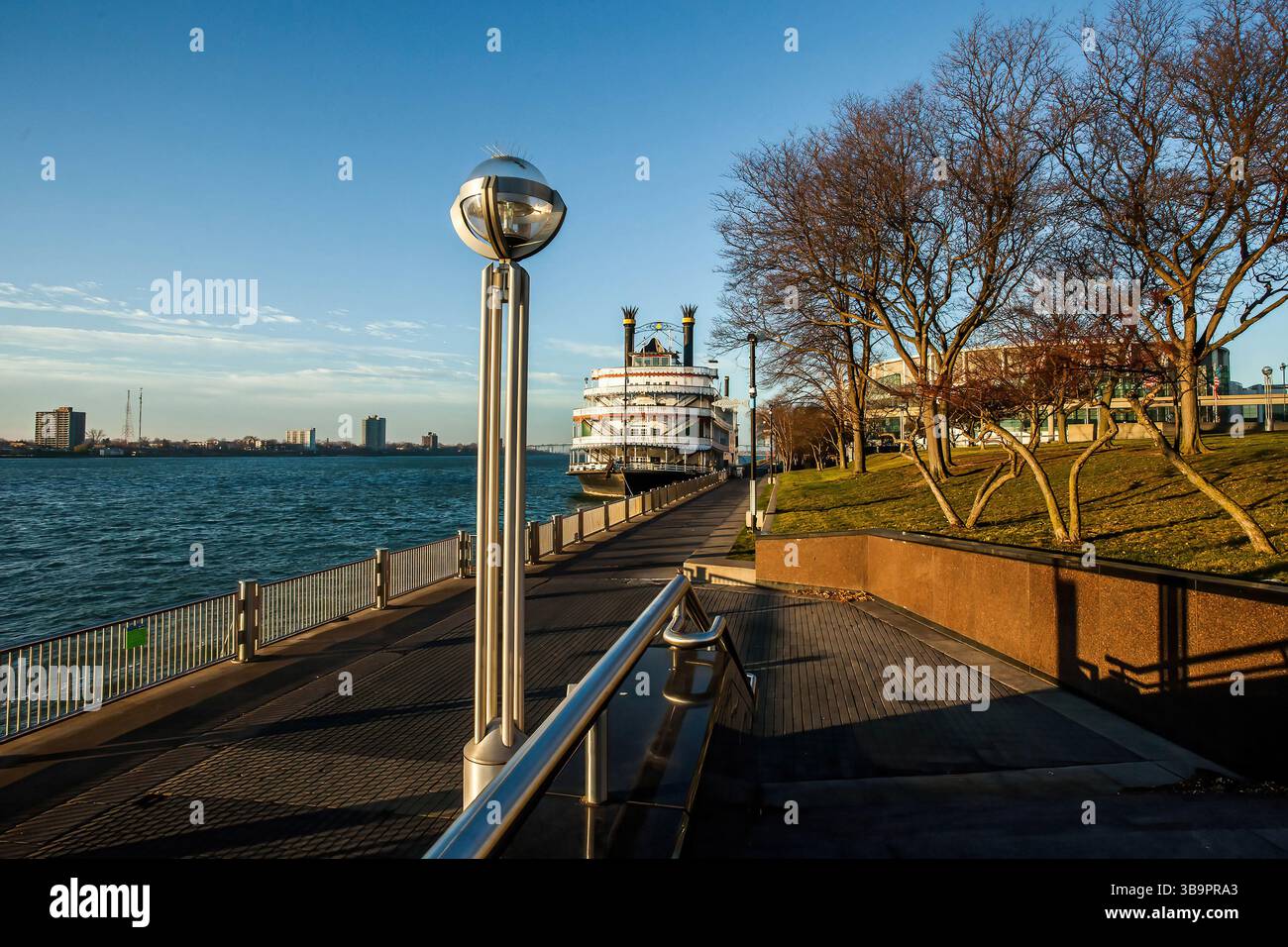 Close-up photo of the iconic Detroit Princess riverboat docked along ...