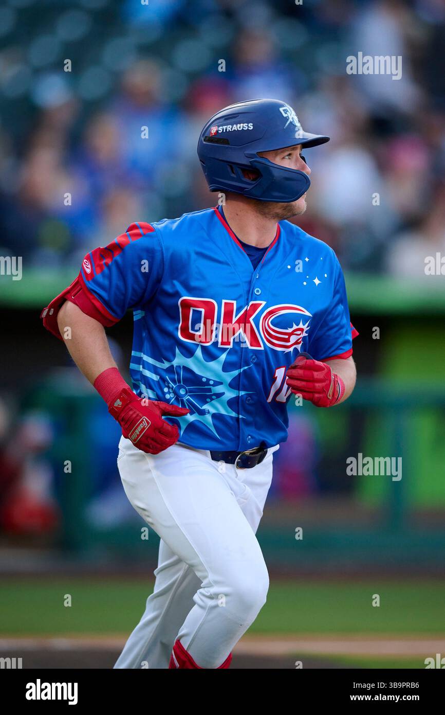 Oklahoma City Comets Ryan Ward (10) running the bases during an MiLB ...