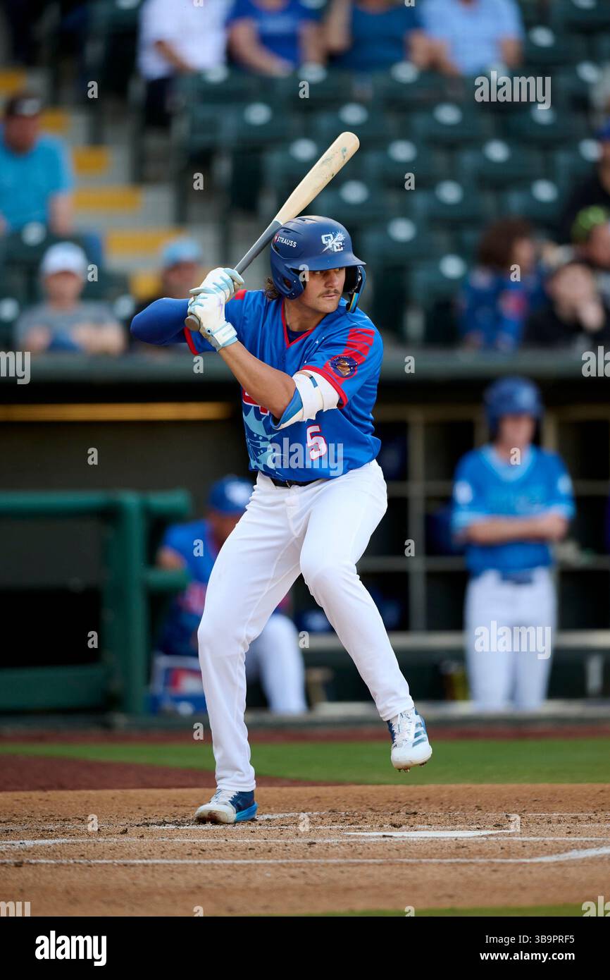Oklahoma City Comets Alex Freeland (5) bats during an MiLB Pacific ...