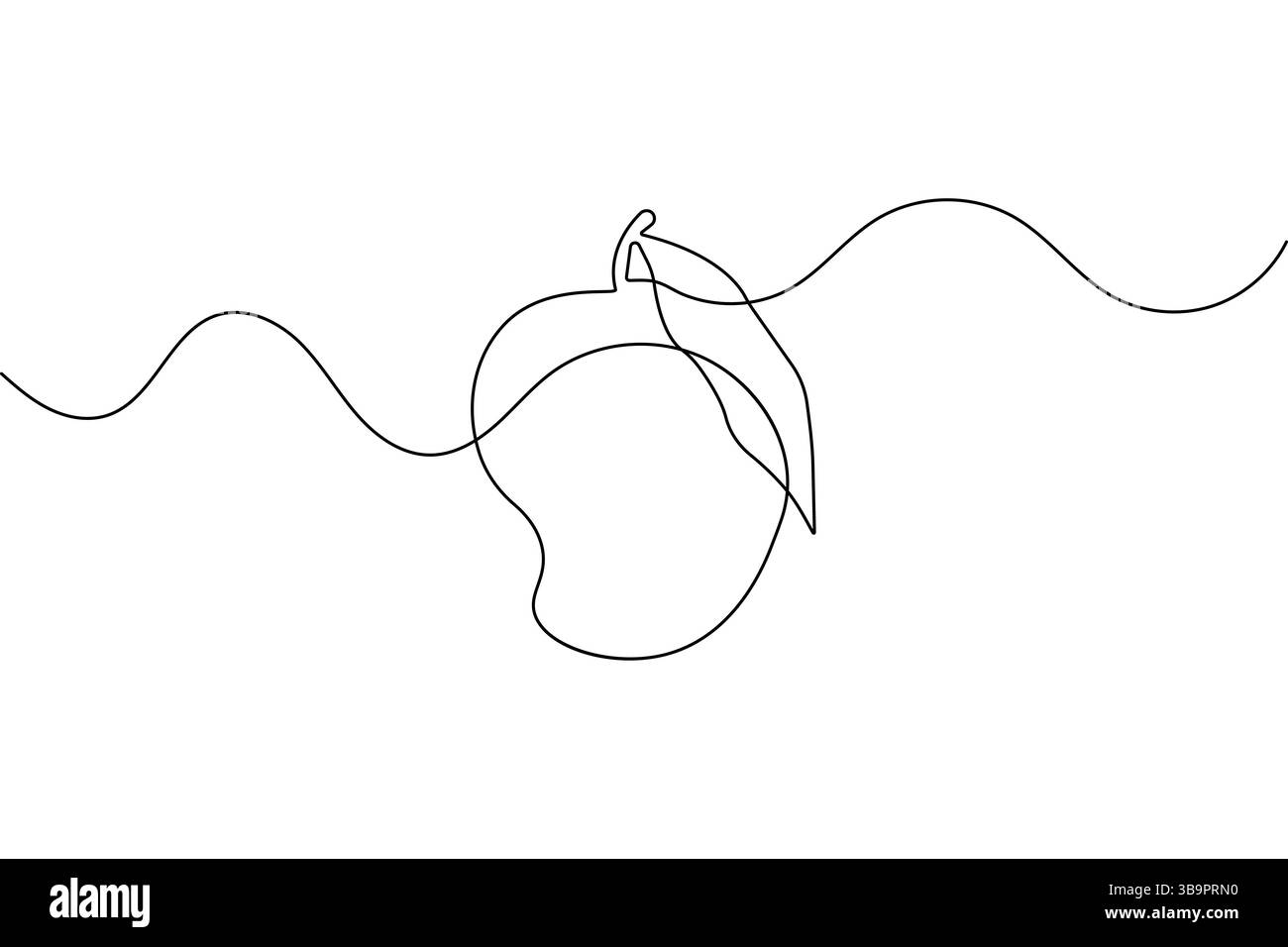 Mango one line drawing minimalist continuous line fruit outline vector ...