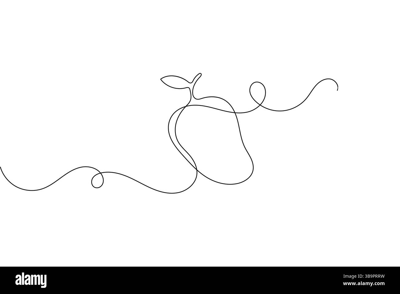 Mango one line drawing minimalist continuous line fruit outline vector ...