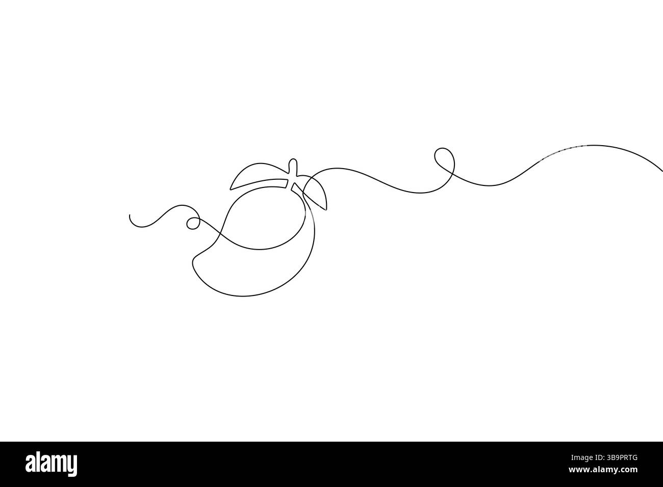 Mango one line drawing minimalist continuous line fruit outline vector ...