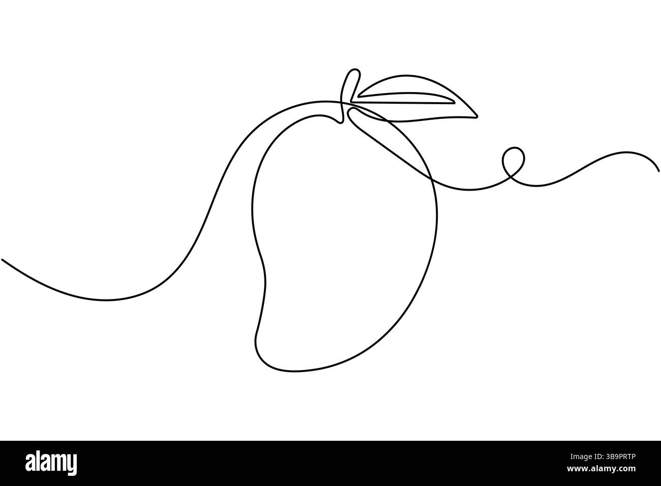 Mango one line drawing minimalist continuous line fruit outline vector ...