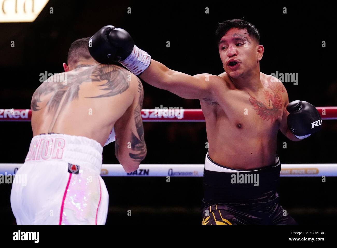 Charlie Senior (left) and Cesar Ignacio Paredes in action during their ...