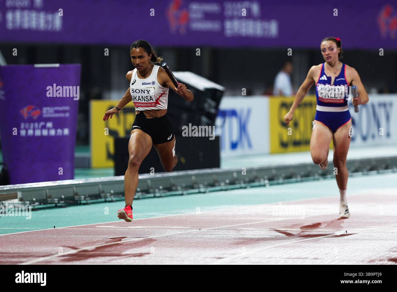Guangzhou, China. 10th May, 2025. Belgian athlete Delphine Nkansa is ...
