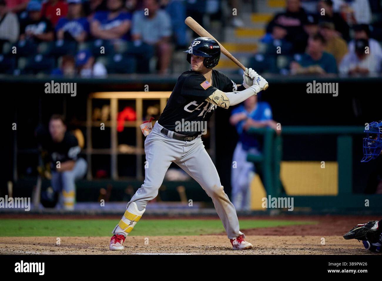 El Paso Chihuahuas Clay Dungan (4) bats during an MiLB Pacific Coast ...