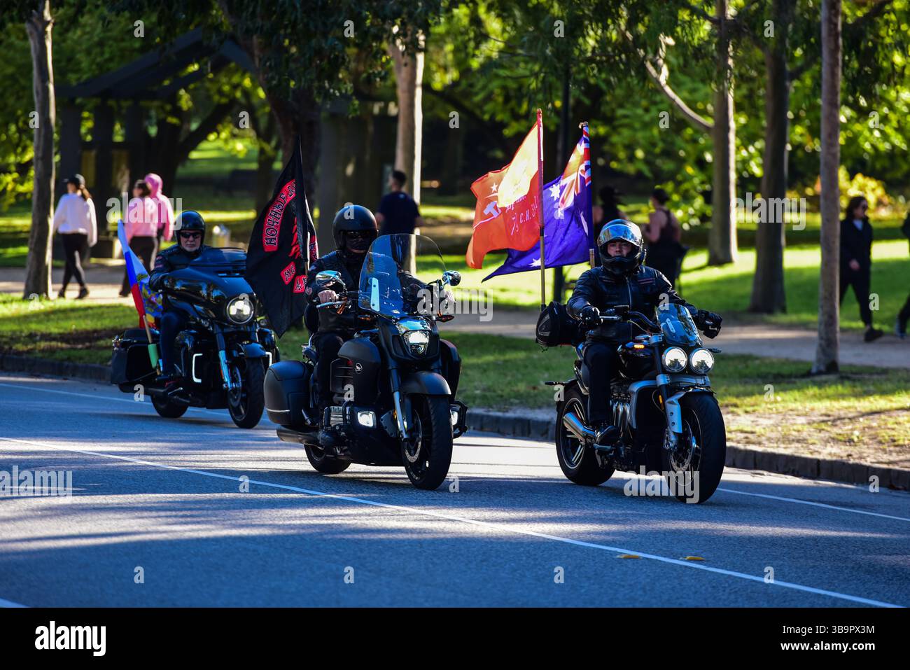 Melbourne, Australia. 10th May, 2025. Members of Night Wolves ...