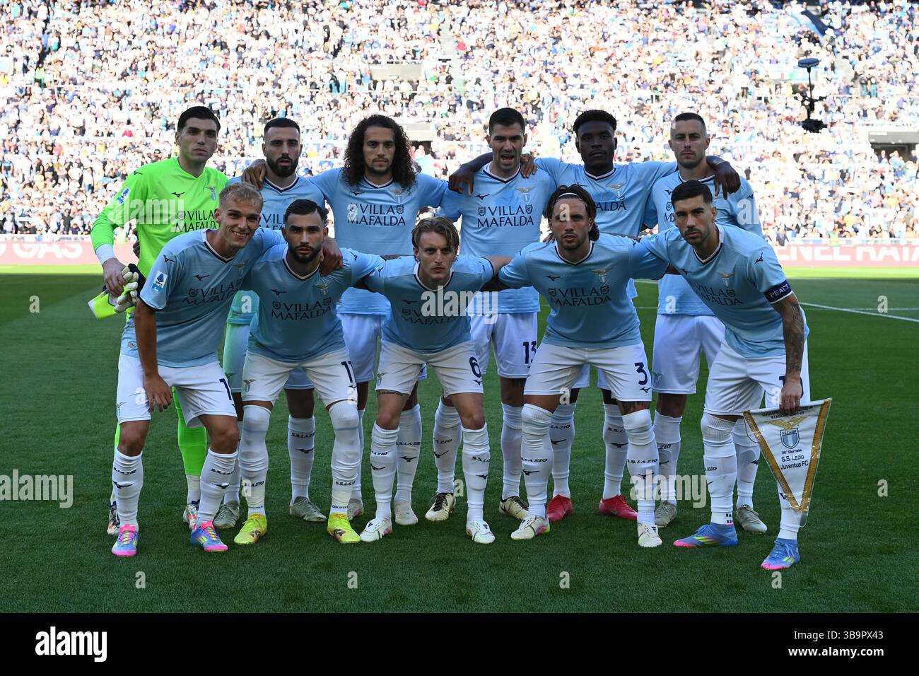 Rome, Italy. 10 May, 2025. S.S. Lazio players pose for a team photo ...