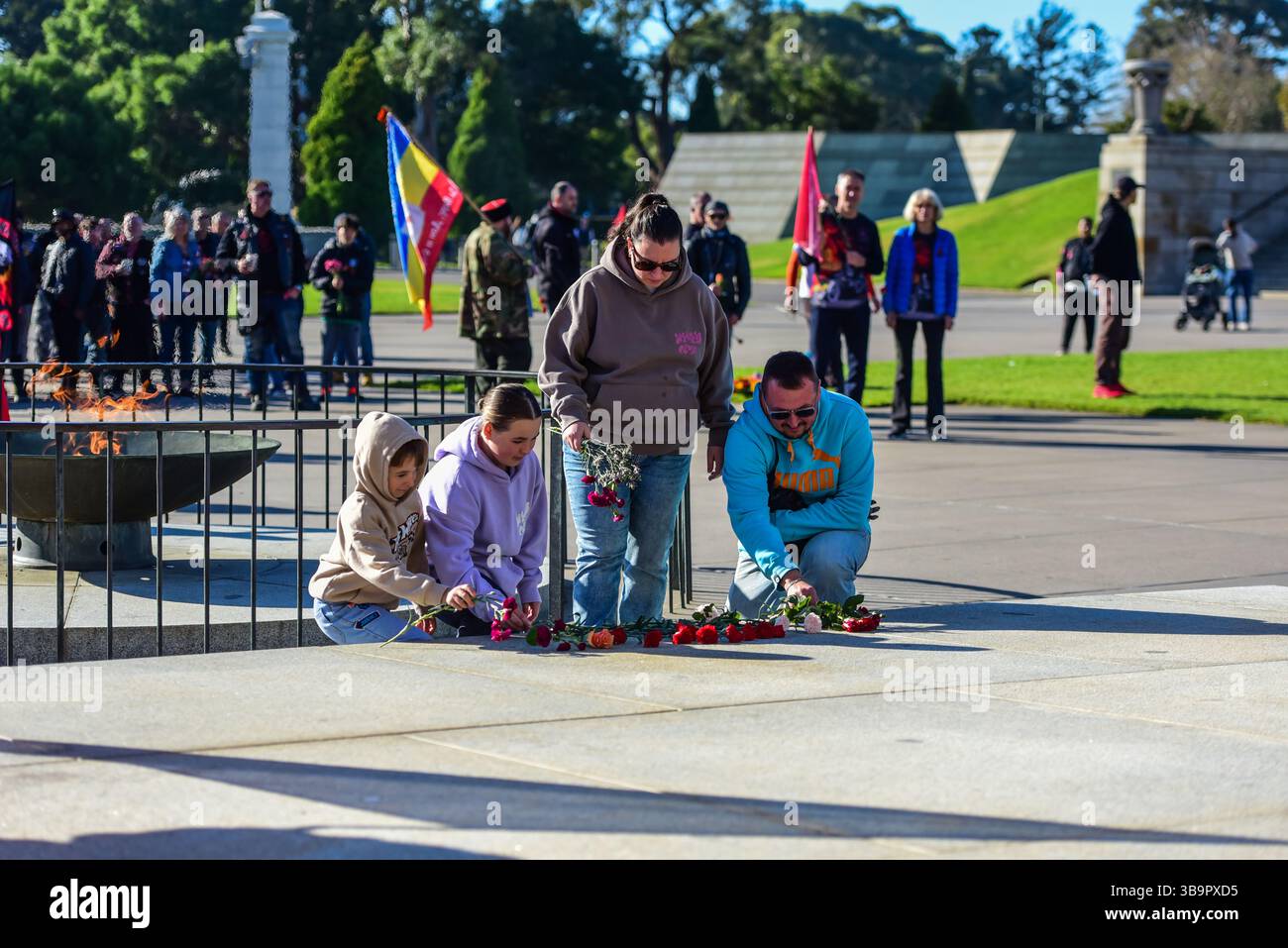 Melbourne, Australia. 10th May, 2025. People seen laying flowers at the ...